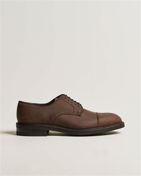Loake 1880 Ampleforth Oiled Nubuck Toe Cap Derby Brown At