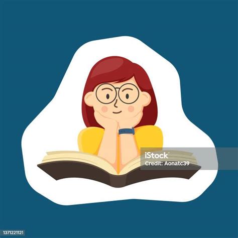 소녀의 다채로운 간단한 평면 벡터는 책 교육 개념 템플릿 벡터 일러스트를 읽고있다 개념에 대한 스톡 벡터 아트 및 기타 이미지