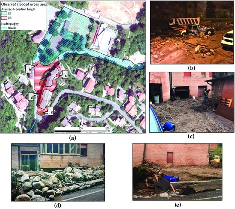 A Aerial View Of The Urban Area Impacted By The Debris Flow Download Scientific Diagram