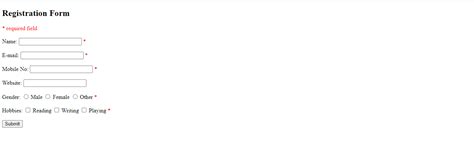 Php Form Validation Errorsea