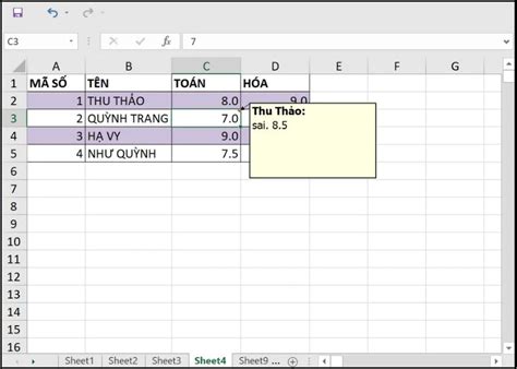 Ghi Chú Trong Excel Và Cách Tạo Khung Ghi Chú Trong Excel