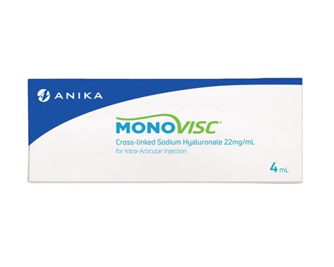 Monovisc Single Injection Hyaluronic Acid Viscosupplement Anika