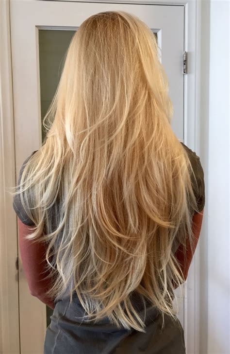 Blond Long Layered Hair Hair Cut V Long Layer V Cut Blonde Hair