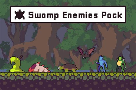 Swamp Enemies 2d Sprite Sheets By Free Game Assets Gui Sprite Tilesets