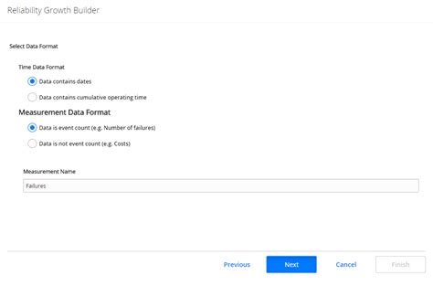 Create A Reliability Growth Analysis From Manually Entered Data