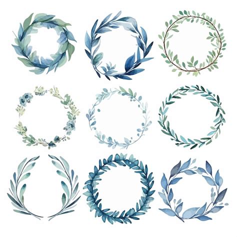 Premium Vector Watercolor Wreaths With Leaves