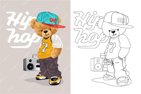 Premium Vector Hand Drawn Vector Illustration Of Teddy Bear In Hip