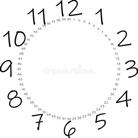 Clock Dial Black Hand Writen Like Numbers Stock Vector Illustration Of Deco Design