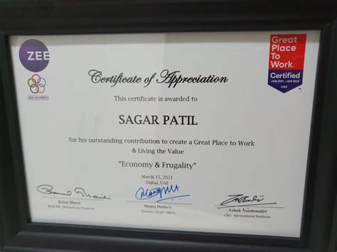 Sagar Patil On Linkedin Appreciation Gptw2021 Zee Grateful