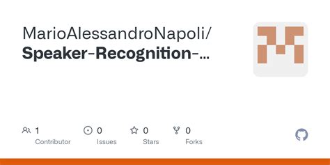 GitHub MarioAlessandroNapoli Speaker Recognition Using MFCC Features
