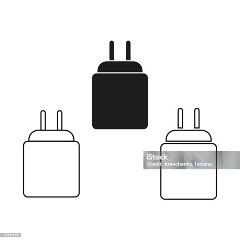 충전기 어댑터 아이콘 전원 플러그 그래픽 장치 충전 기호 벡터 일러스트 레이 션입니다 주당순이익 10 0명에 대한 스톡 벡터 아트 및 기타 이미지 Istock