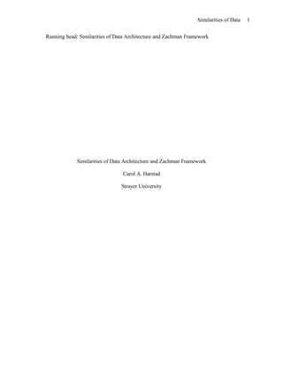 Zachman Framework Vs Data Architecture DOC Databases Computer Software And Applications