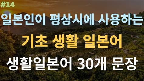 기초일본어 왕초보용 일본인이 평상시에 사용하는 생활 회화 30문장 3번 반복 틀어만 두세요 기초 일본어