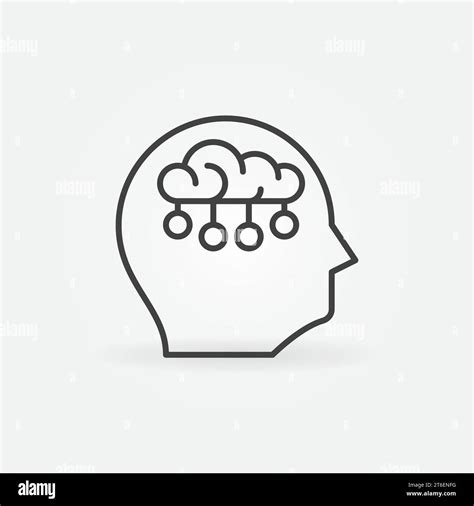 Vector Human Head And Brain Neuron Connections Outline Concept Icon Or Symbol Stock Vector Image