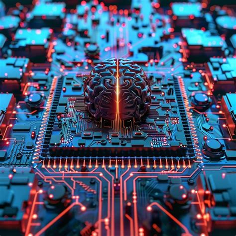 Neuromorphic Processor Abstract Concept Art Premium Ai Generated Image