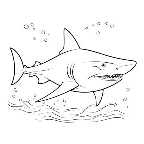 상어 색칠 그림 사진 Freepik