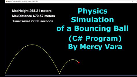 Physics Simulation Of A Bouncing Ball C Program Youtube