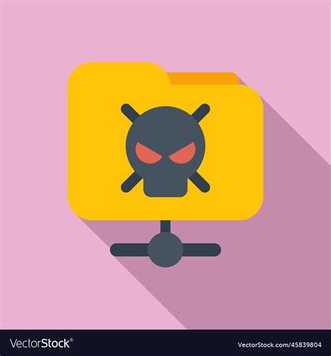 Malware Icon Flat Virus Error Royalty Free Vector Image