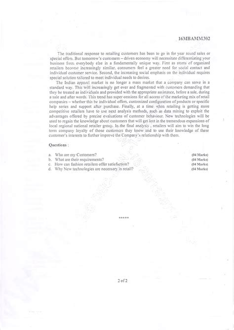Ar Vtu Mba E Notes Vtu Mba 3rd Sem Question Papers Retail Management