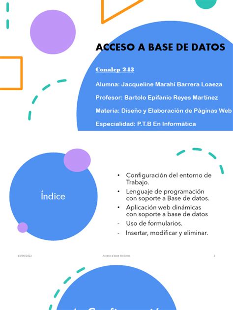Acceso A Base De Datos Jacqueline603 Pdf Script Java Página Web