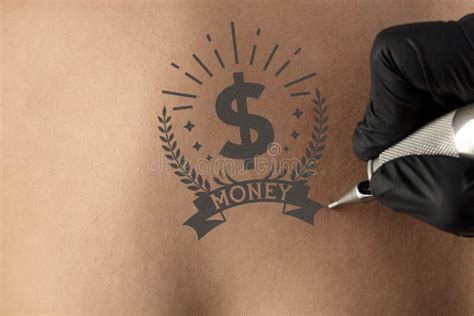 Tattooing Money And Currency Concept On Naked Back Stock Image Image Of Blockchain Commerce