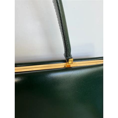 Clasp Leather Handbag Celine Green In Leather 58532137