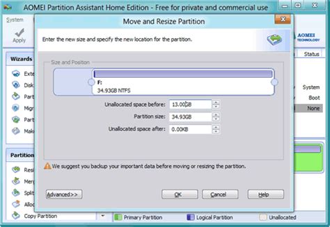 Extend C Drive With Aomei Partition Assistant In Windows 8