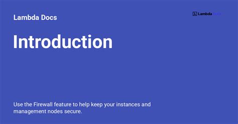 Introduction Lambda Docs