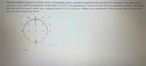 Solved The Figure Below Displays A Circular Loop Of Chegg