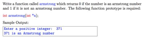 Solved 4 Bonus Problem An Armstrong Number Of Three
