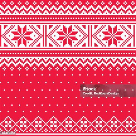 겨울 크리스마스 페어 아일 스타일 전통적인 니트웨어 벡터 매끄러운 패턴 눈송이와 복고풍 스코틀랜드 니트 반복 디자인 페어 아일 패턴에 대한 스톡 벡터 아트 및 기타 이미지