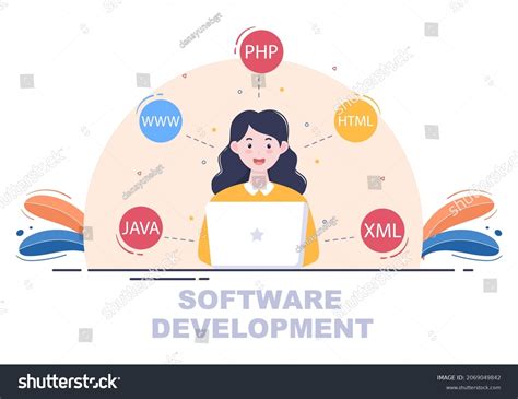 software development programming code on computer stock vector royalty