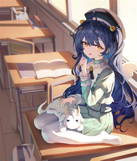 Safebooru 1girl Ahoge Amamiya Kokoro Angel Wings Animal Request Bag