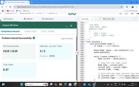 Gfg160 Geekstreak2024 Binarytree Mirrortree Dsa Problemsolving