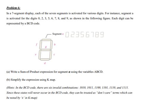 Solved Problem In A Segment Display Each Of The Seven Chegg
