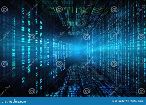 Binary Code On Blue Background Computer Generated Abstract Background 3d Render Abstract