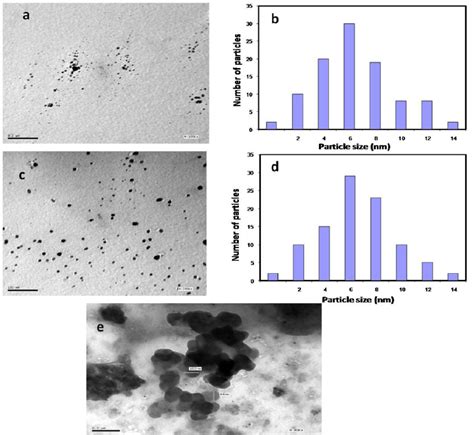 Tem Micrograph And Histogram Showing The Particle Size And Particle