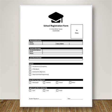 School Registration Form Template Template Warriors