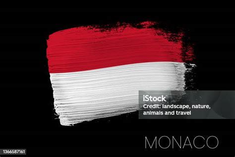 모나코 국기와 그런지 브러시 스트로크 모나코의 수채화 깃발 기호 포스터 국기의 배너 스타일 수채화 도면 검은색에 대한 스톡 벡터 아트 및 기타 이미지 Istock