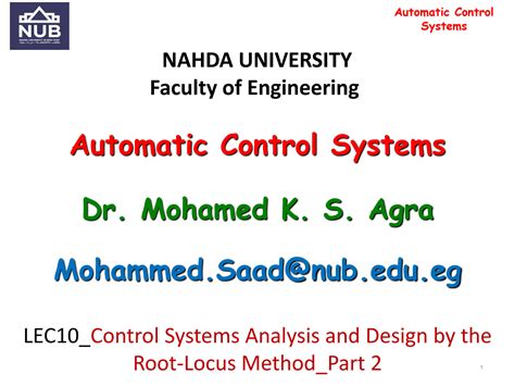 solution lec10 control systems analysis and design by the root locus