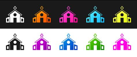 흑백 배경에 고립된 교회 건물 아이콘을 설정합니다 기독교 교회 교회의 종교 벡터 건축에 대한 스톡 벡터 아트 및 기타 이미지 건축 건축하기 검은색 Istock