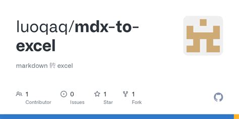 Github Luoqaqmdx To Excel Markdown 转 Excel