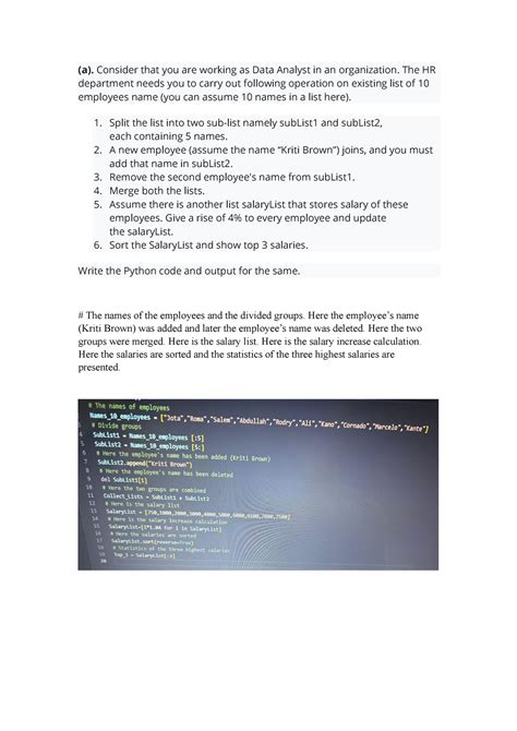 Assignment Unit 6 Abdullah A Consider That You Are Working As Data