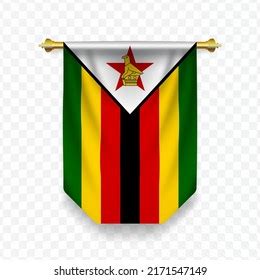 Flag Zimbabwe Vector Illustration Vertical Hanging Stock Vector