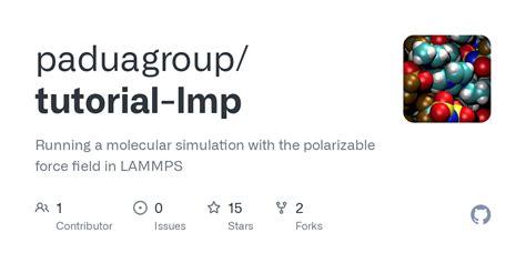 Github Paduagroup Tutorial Lmp Running A Molecular Simulation With The Polarizable Force
