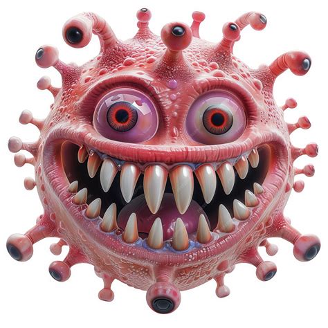 Premium Photo A Funny Cartoonized Virus With A Face Aigenerated Illustration