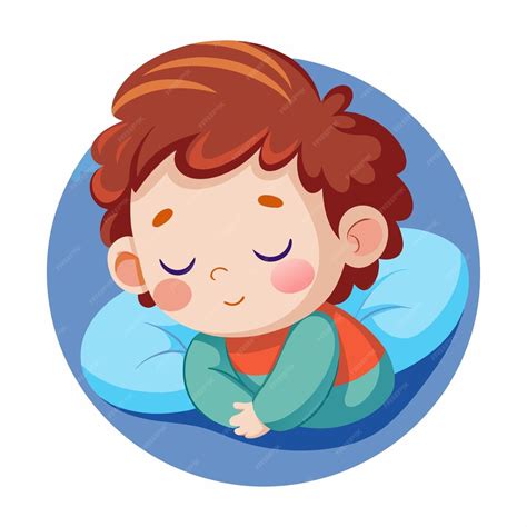 Счастливый милый маленький мальчик спит по ночам Премиум векторы