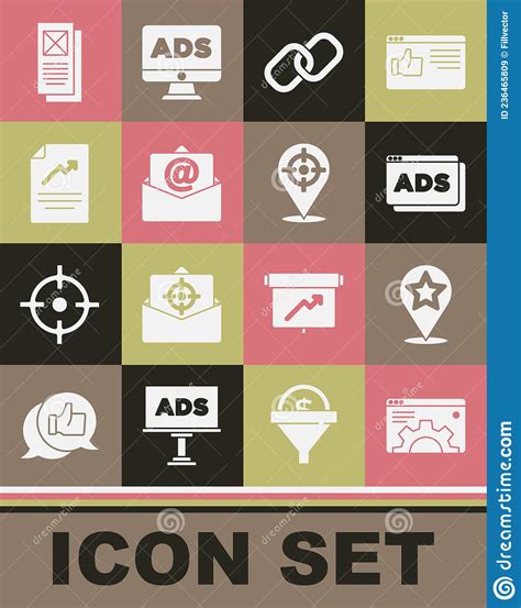 Set Browser Setting Map Pointer With Star Advertising Chain Link Mail And E Mail Document