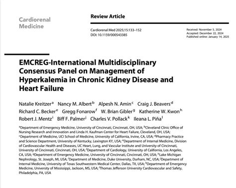 Hyperkalemia Is A Common Potentially Life Threatening Condition In Patients With Ckd And Hf