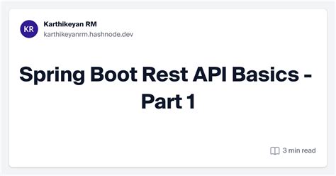Spring Boot Rest Api Basics Part 1